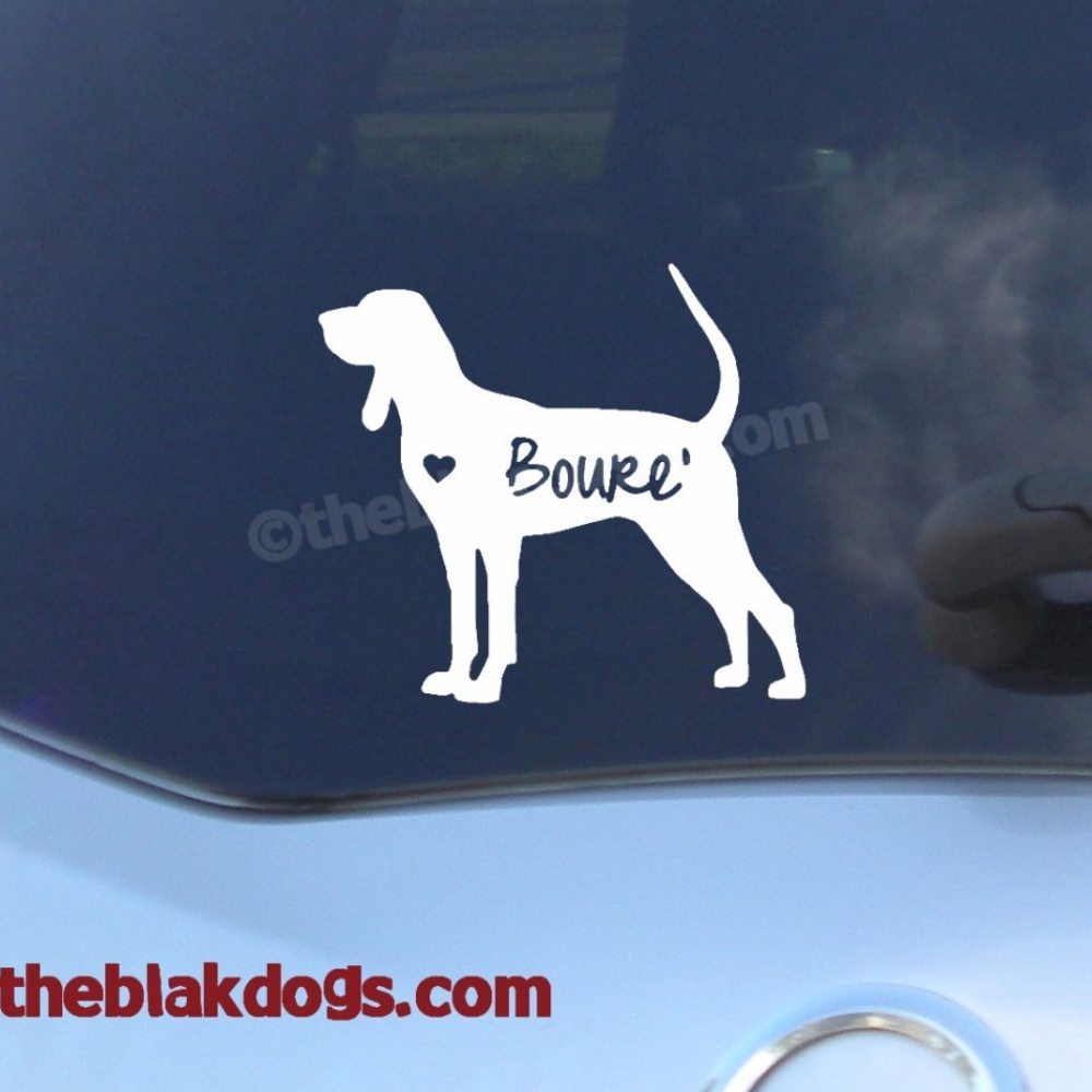 Coonhound Dog Silhouette Vinyl Sticker Car Decal Personalized ...