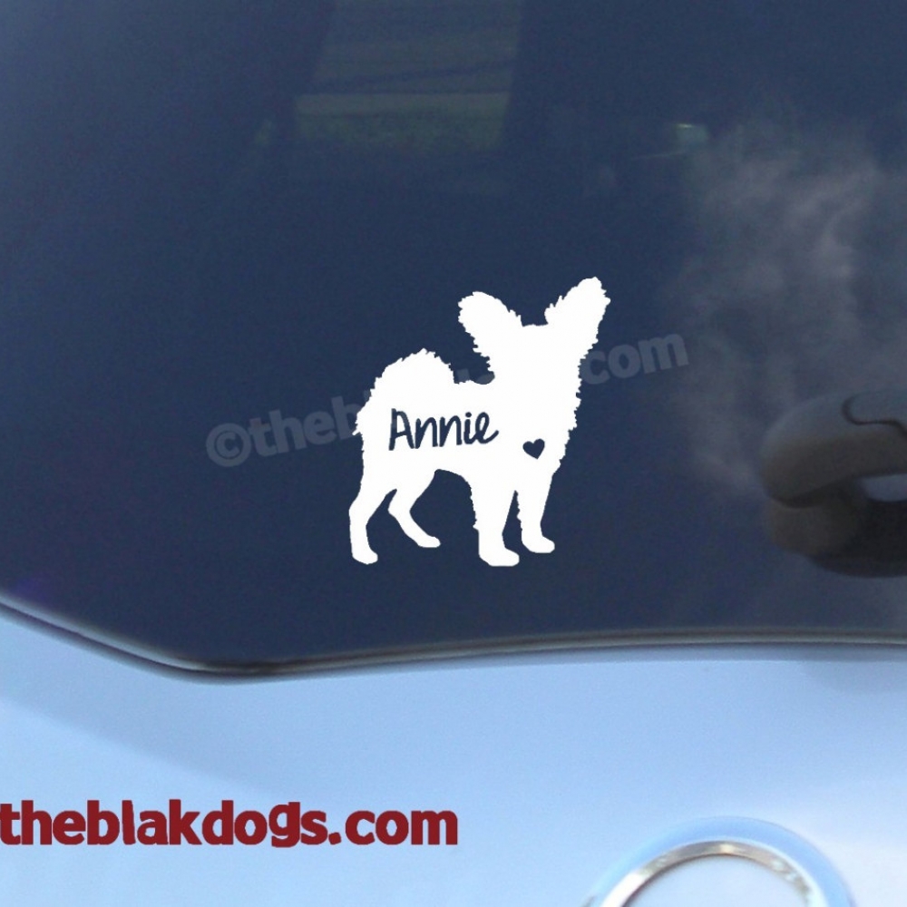 Papillon Silhouette Vinyl Sticker Car Decal Personalized | Blakdogs ...