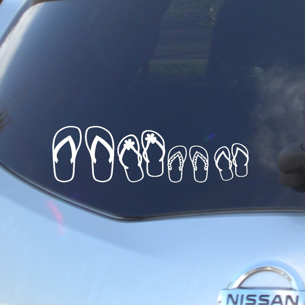 Flip Flop Family Stickers, Vinyl Sticker, Car Decal, Custom family ...