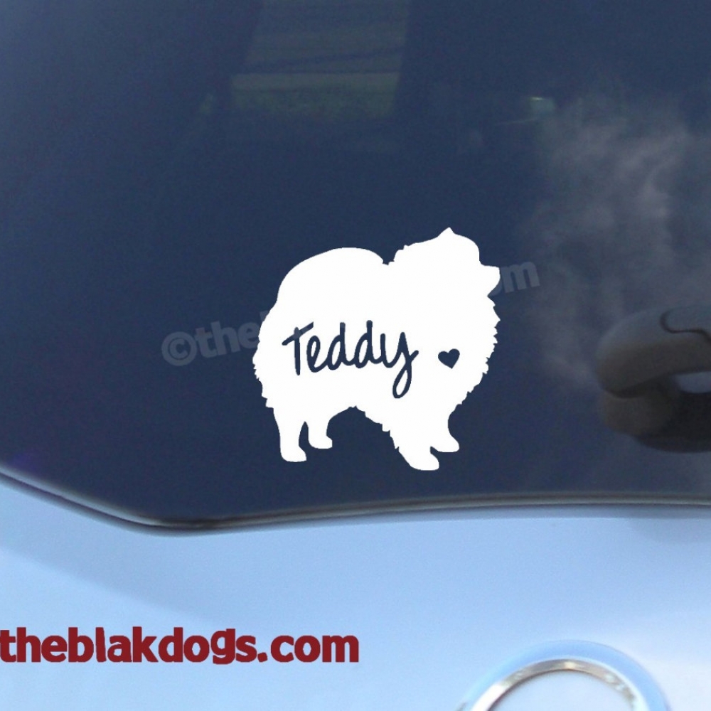 Pomeranian Silhouette Vinyl Sticker Car Decal Personalized | Blakdogs ...