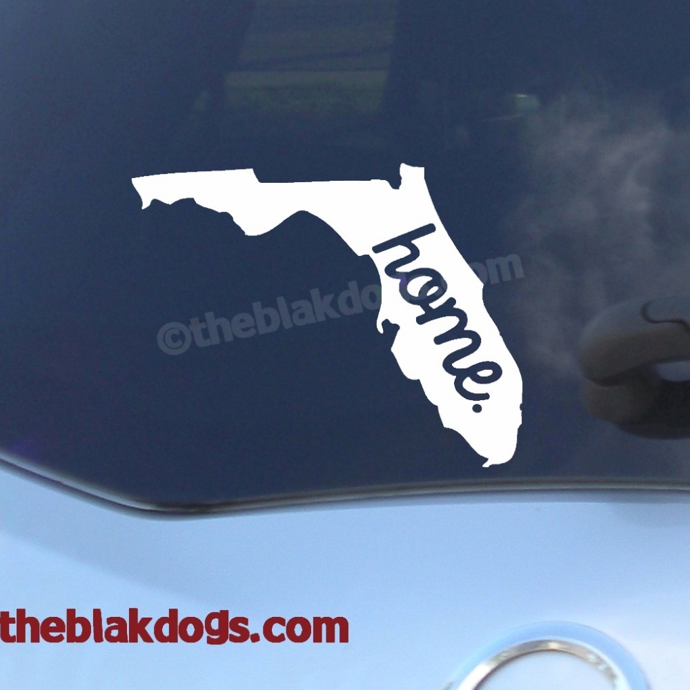 Florida State Silhouette with home text - vinyl sticker, car decal ...