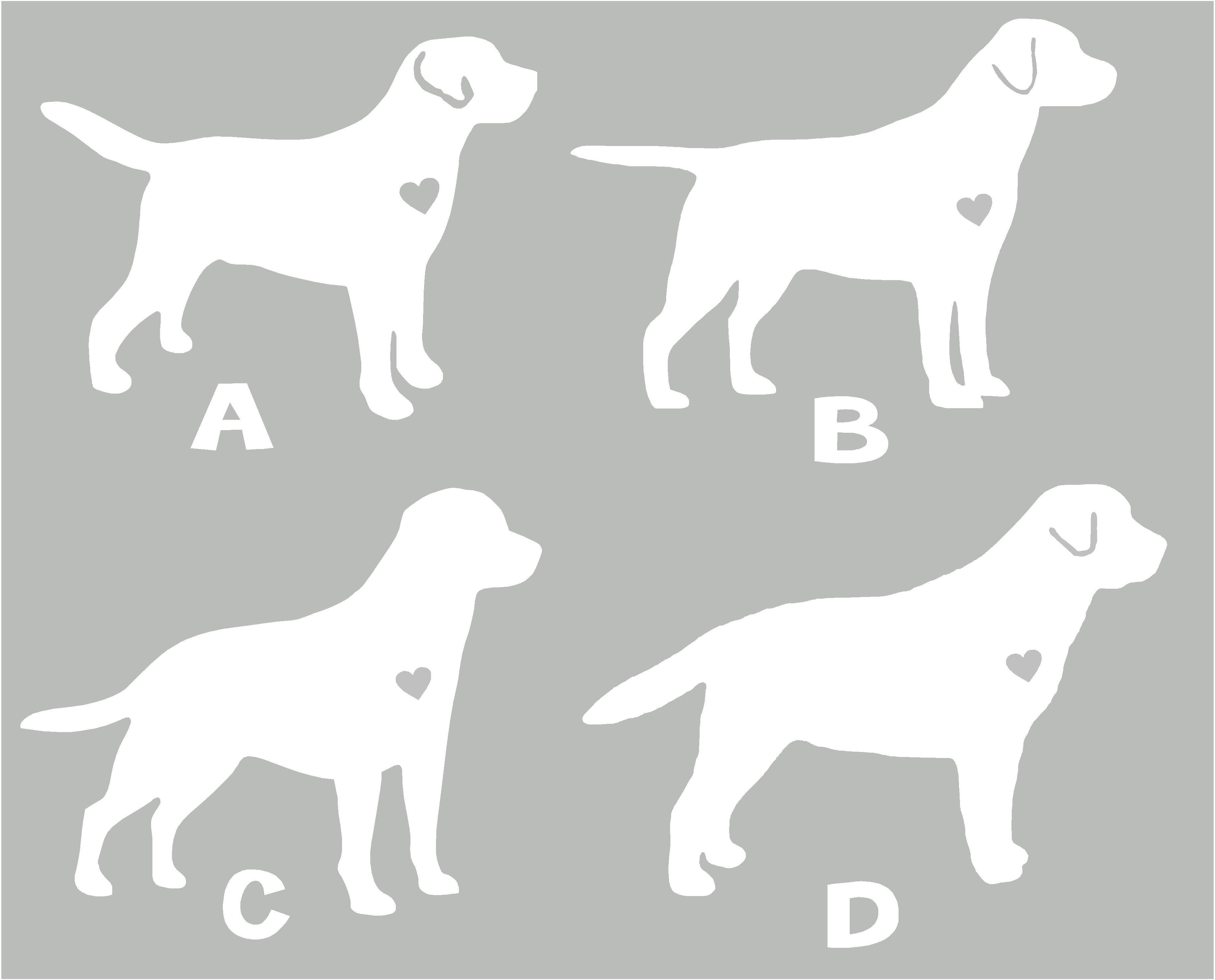 Labrador Retriever Custom Angel Wings and Halo Silhouette Vinyl Sticker ...